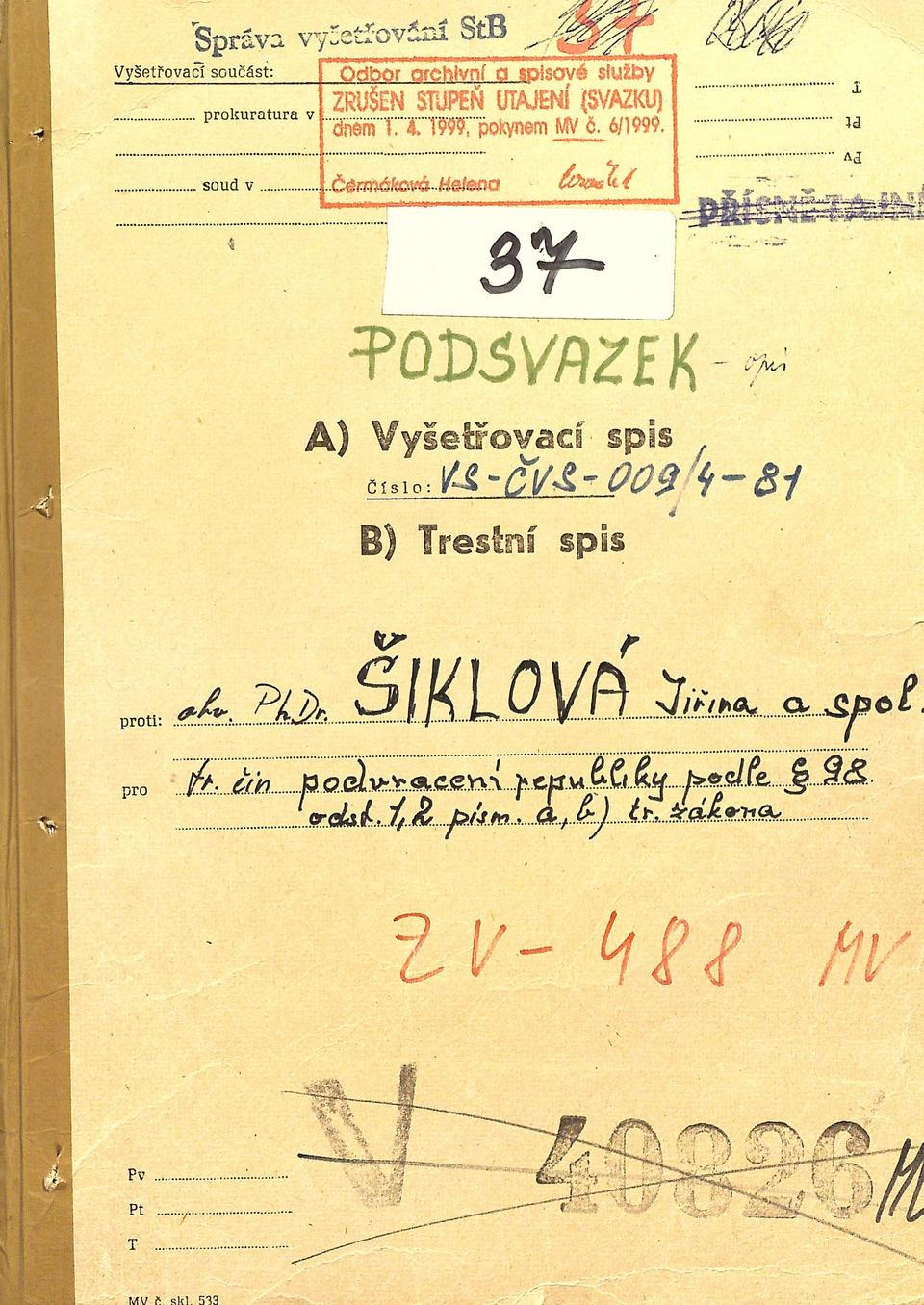 INFO.CZ | Jiřina Šiklová a pašování knih: Jak StB zpackala monstrproces
